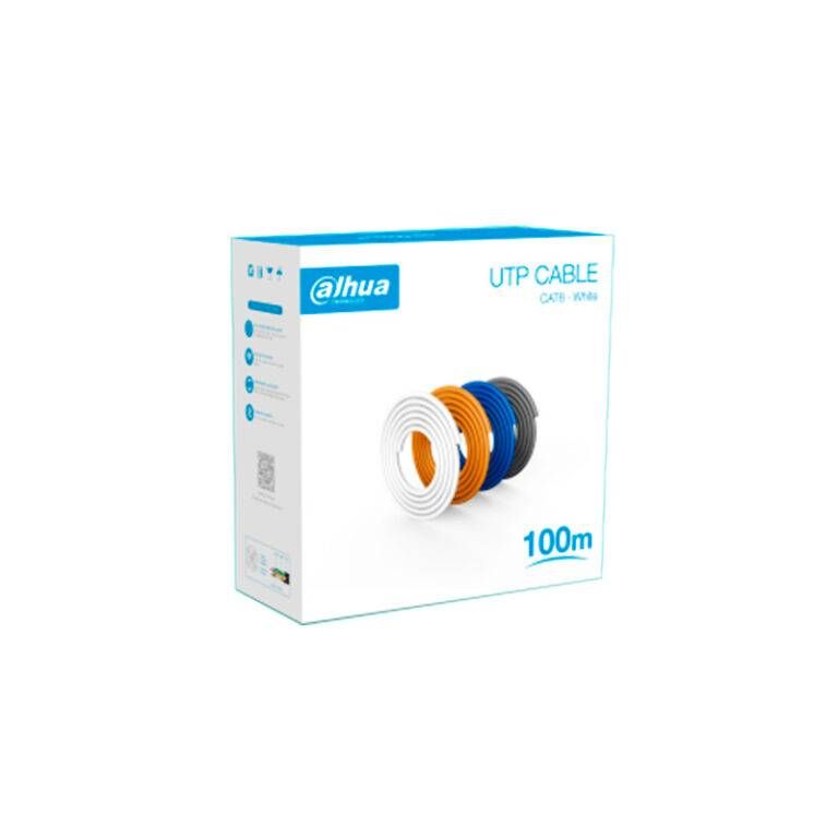 CABLE UTP CAT6; Color blanco – 100 METROS – Protec Peru